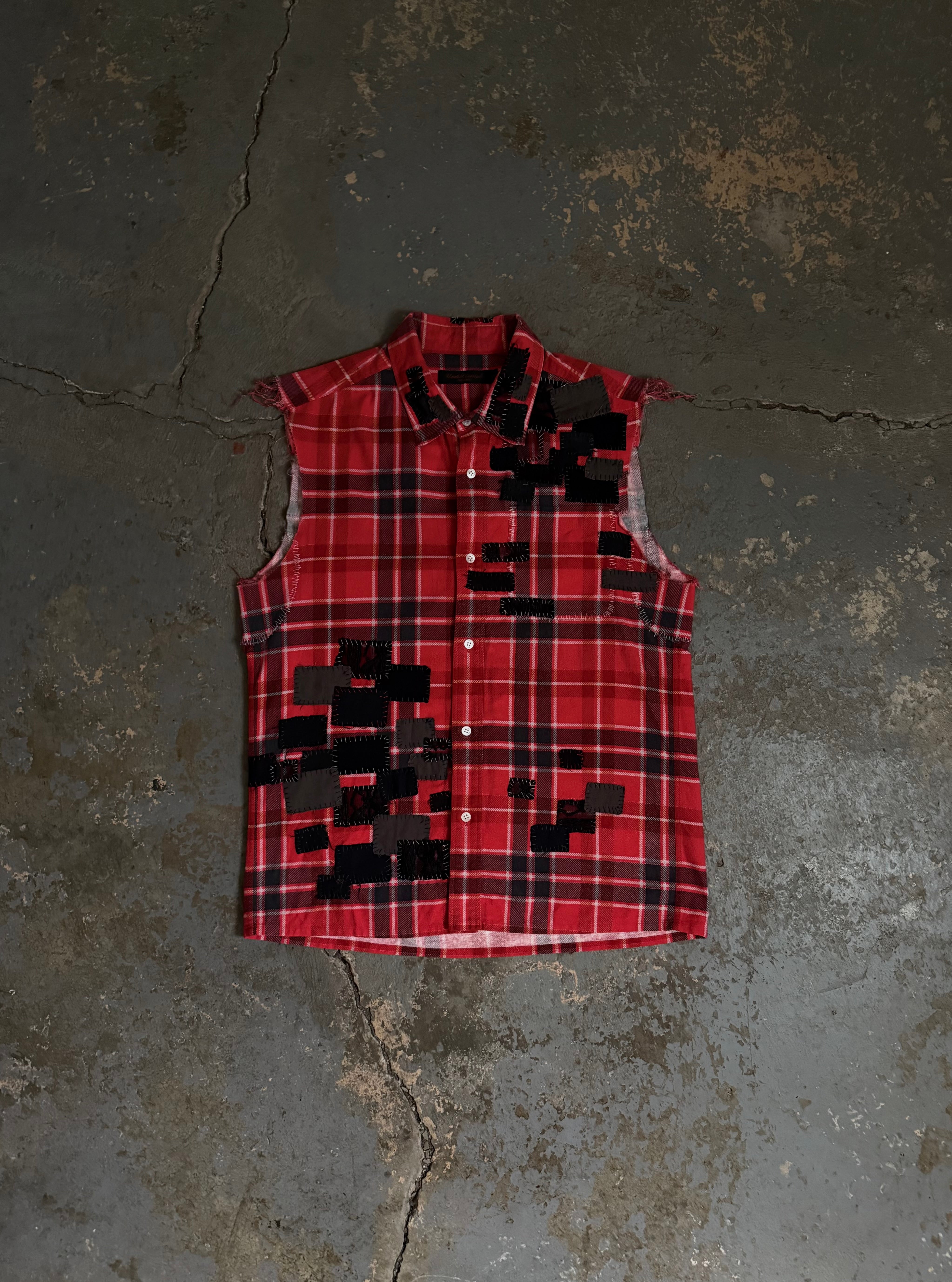 Undercover SAMPLE SS03 “Scab” Patchwork Scab Button Up – Sex Scabs